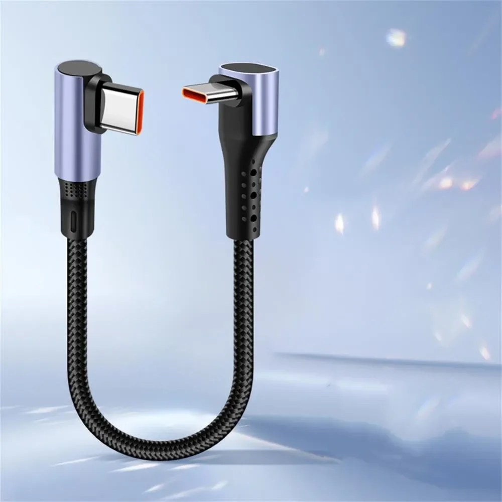 Cable de carga rápida de doble codo de 66 W, cable USB tipo C portátil corto para iPhone 15, 16 ...