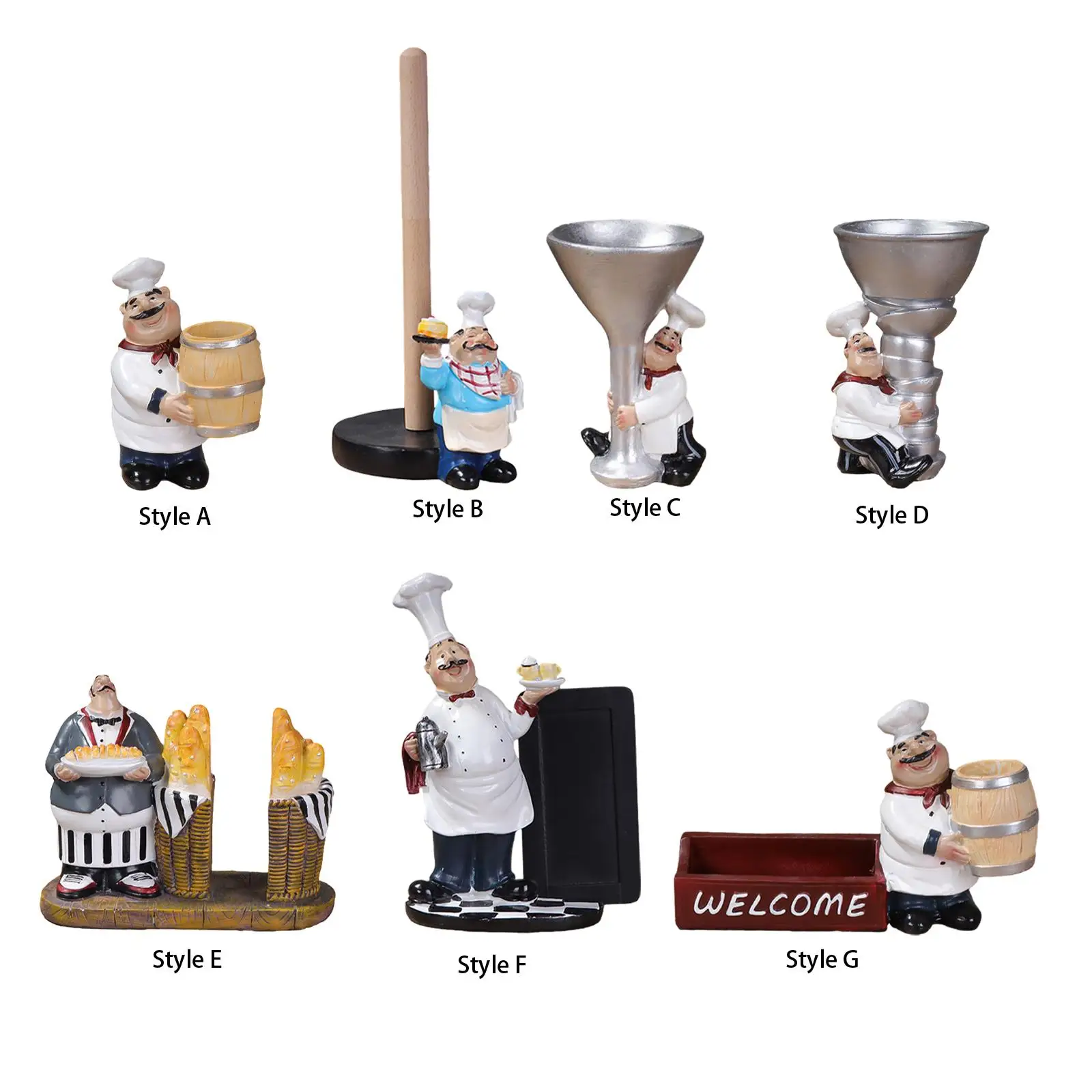 Chef Decor Statue, Chef Figurine, Cute Novelty Cooking Chef Ornament ...