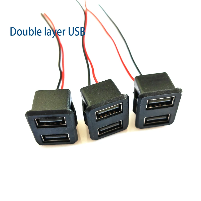 1PCS-Double-layer-USB-female-base-socket-a-female-USB-lamp-charging ...