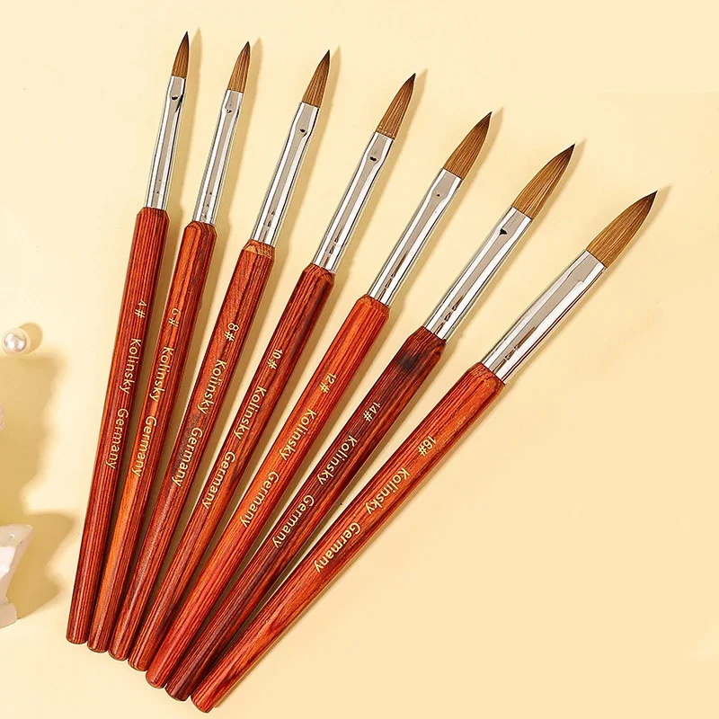 Kolinsky Acrylic Nail Brush Good Quality Nail Art Mink Brush Wood ...