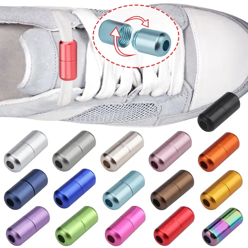 100cm-2pcs-Metal-Shoelace-lock-Elastic-Tie-free-Lazy-Shoelace-Capsule ...