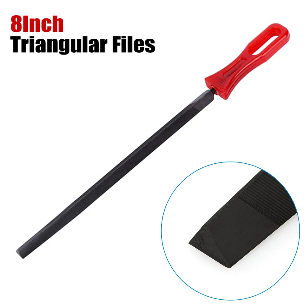 8Inch-Triangle-Steel-File-Triangular-Files-Woodworking-Grinding-Saw ...