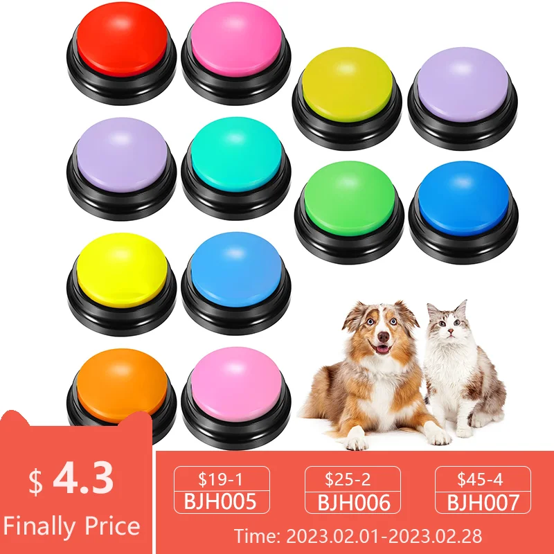 Pet Sound Box Recordable Talking Button Cat Voice Recorder Talking Toy ...