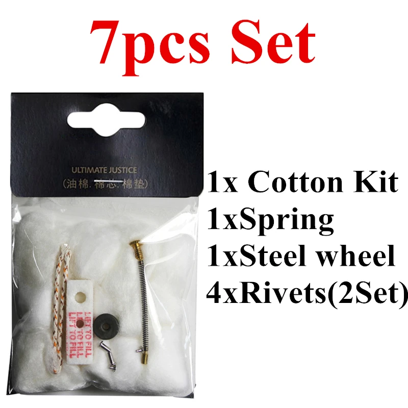 7pcs/Set Kerosene Lighter Cotton Wicks Felt Spring Rivets Steel Wheel ...
