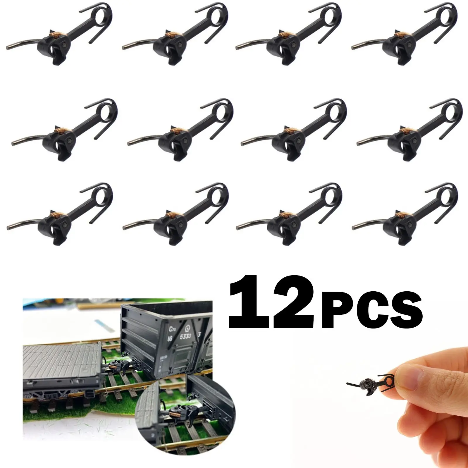 12pcs\set HO scale Knuckle Couplers with Spring E-Z Magnetic Railway ...