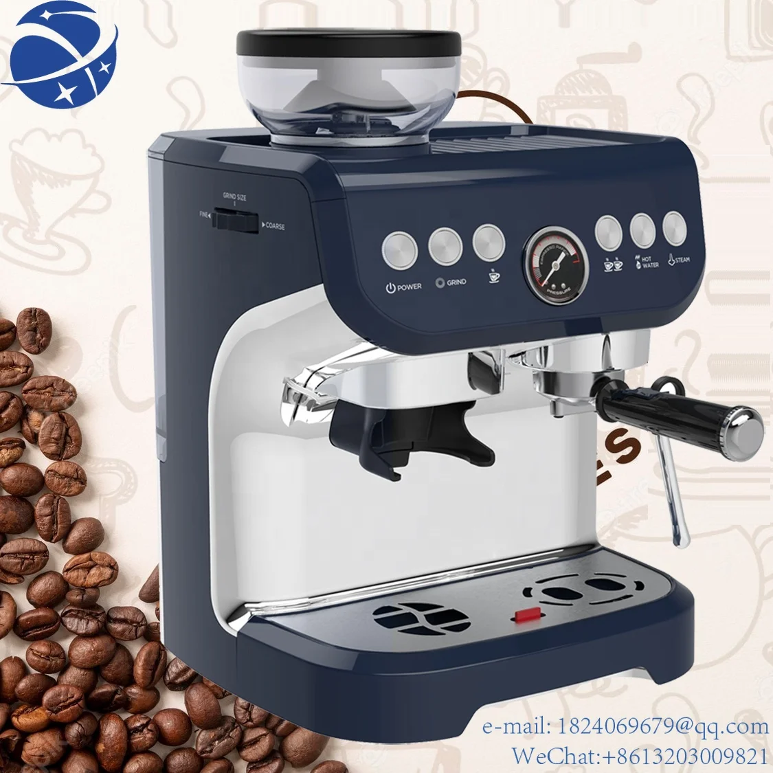 YUN-YI-Home-cafetera-Espresso-semiautom-tica-con-molinillo-m-quina-de-caf-profesional-expreso ...