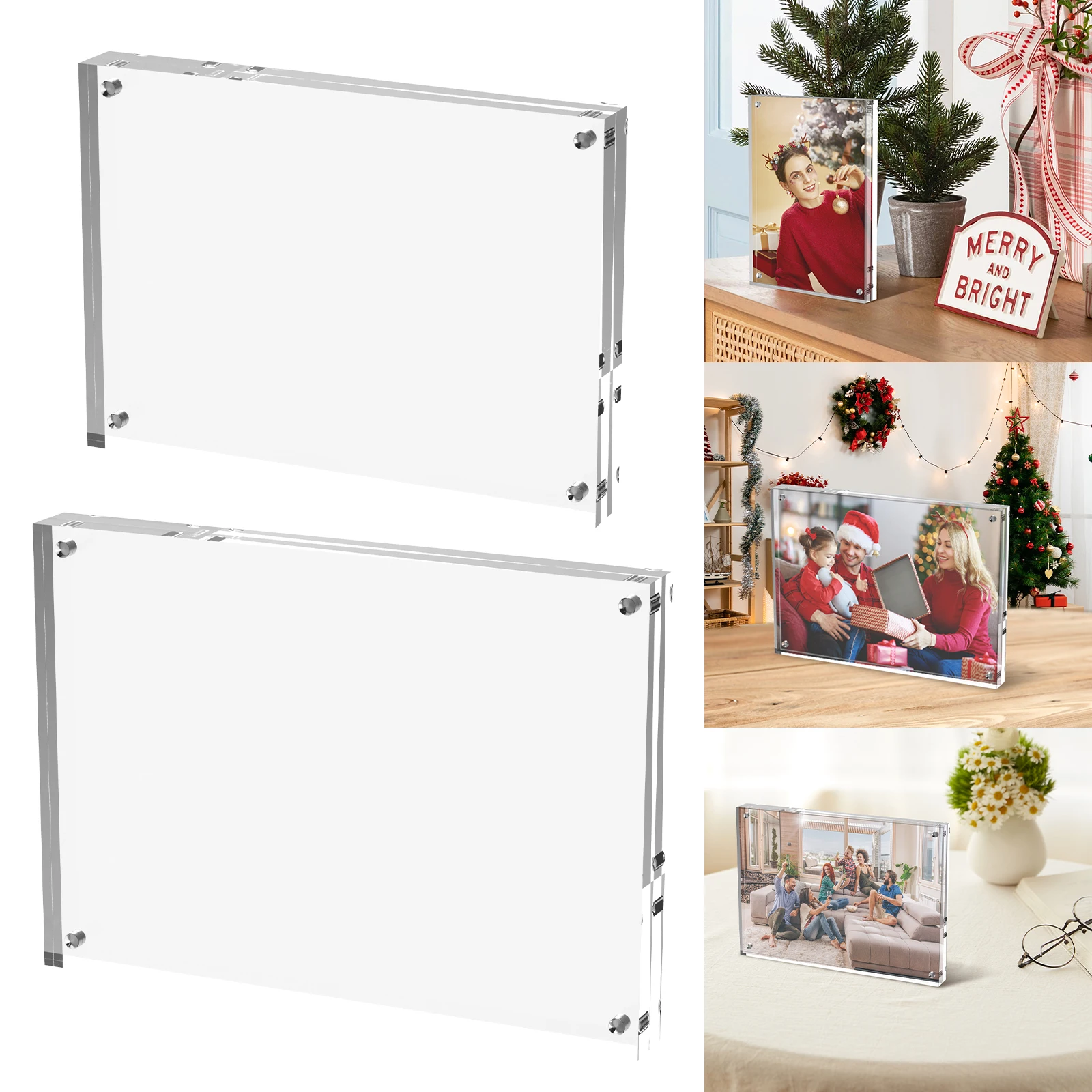 Acrylic-Photo-Frames-Clear-Magnetic-Picture-Frame-Double-Sided-Photo ...