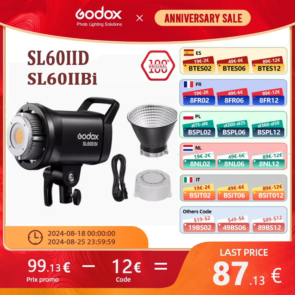 Godox-SL60IID-SL60II-D-SL60IIBi-SL60II-Bi-COB-LED-Video-Light-2-4G ...