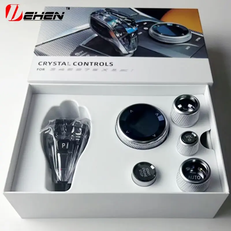 Crystal 6-Piece Set Gear Shift Knob Volume Button for BMW 5 6 7 series ...