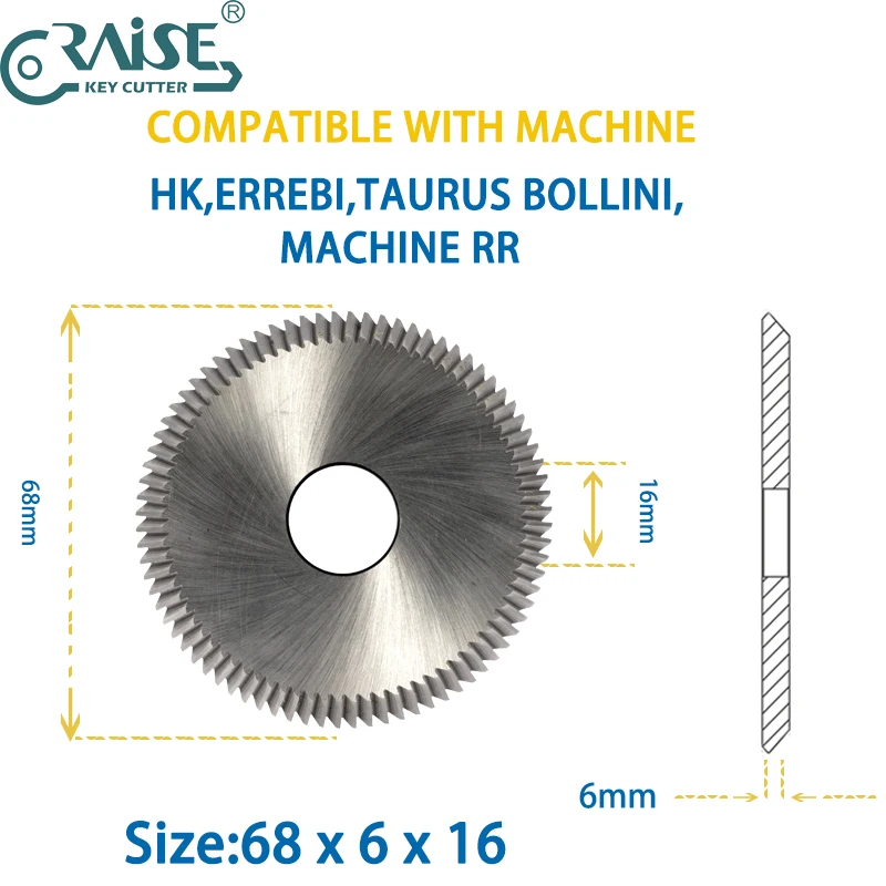 Locksmith-Tools-Milling-Cutter-68x6x16-Saw-Blade-for-TAURUS-BOLLINI-HK ...