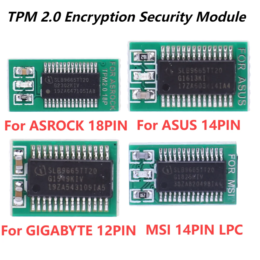 Generic Tpm 2.0 Encryption Security Module 12/14/18pin Lpc Tpm Module ...