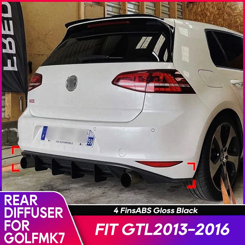 Fins Glossy Black Car Rear Bumper Diffuser Rear Side Splitters Spoiler ...