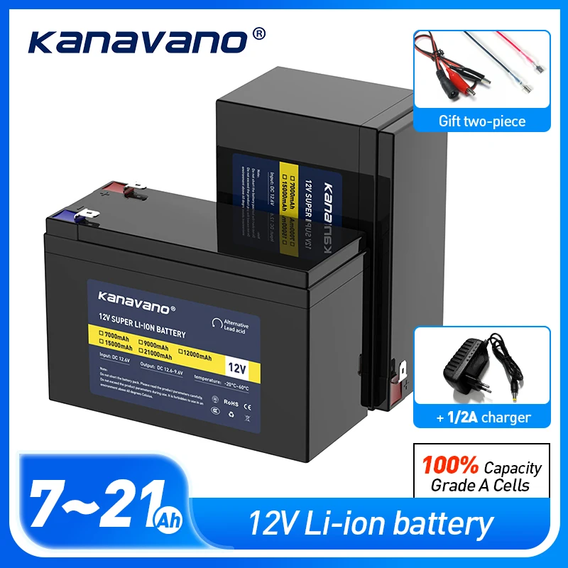 12V-7Ah-9Ah-12Ah-15Ah-21Ah-Rechargeable-Lithium-Li-ion-Battery-Pack-For ...
