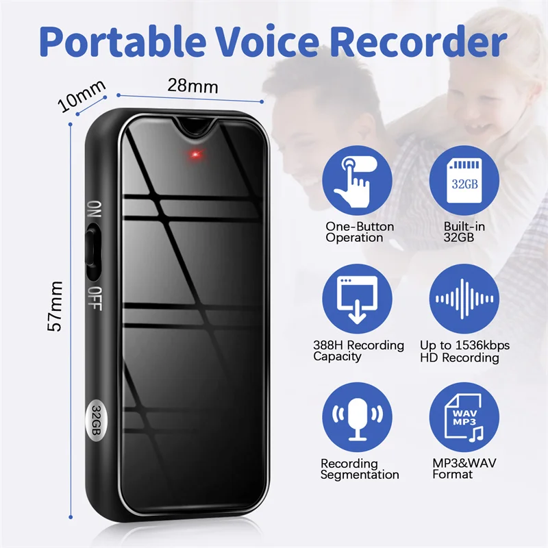 8G - Mini enregistreur vocal Portable, petit appareil'enregistrement ...