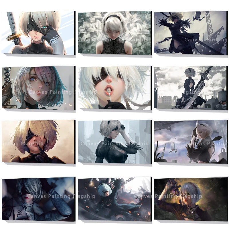 Pop-Classic-Game-NieR-Automata-Character-2b-Yakuza-Canvas-Painting ...