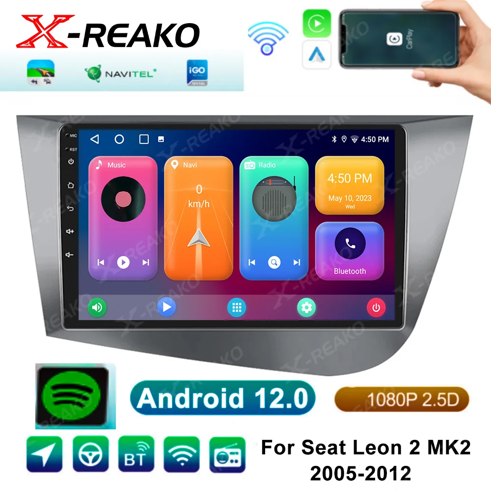 X-REAKO-Car-Radio-Navigation-GPS-Carplay-For-Seat-Leon-2-MK2-2005-2012 ...