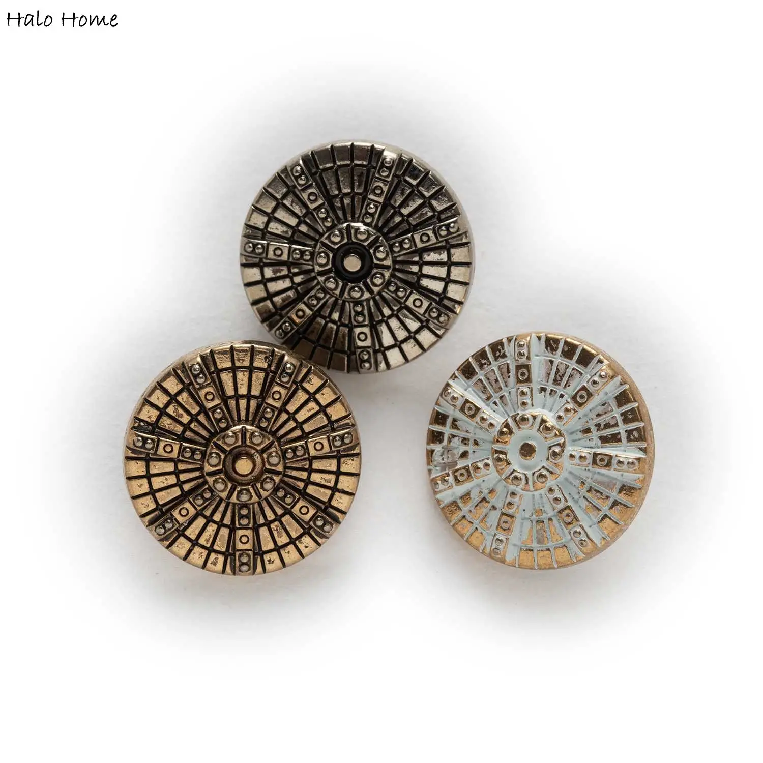 5 pz codice Morse/codifica/mosaico Retro metallo gambo pulsante cucito ...