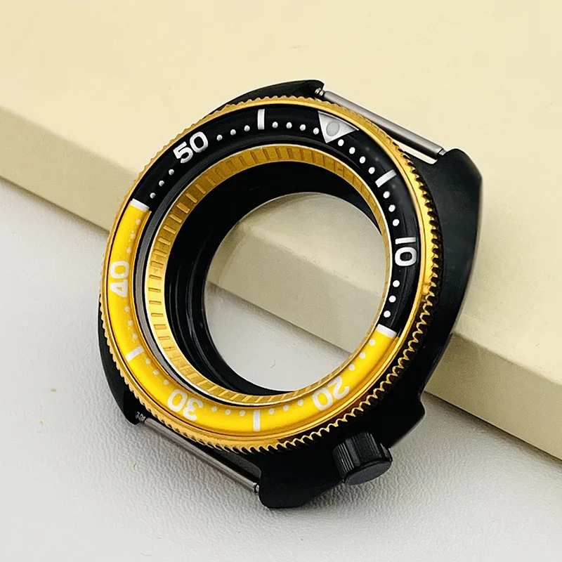 Black-gold Seiko Skx 6105 Nh35 Watch Case Fit Nh35 Nh36 Watch Movement ...