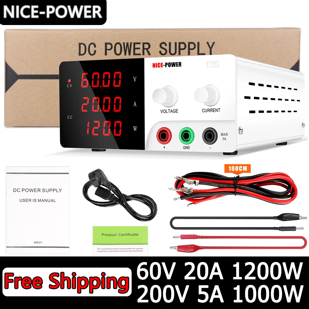 NICE-POWER-Laboratory-Power-Supply-200V-5A-1000W-High-Power-Bench-Power ...
