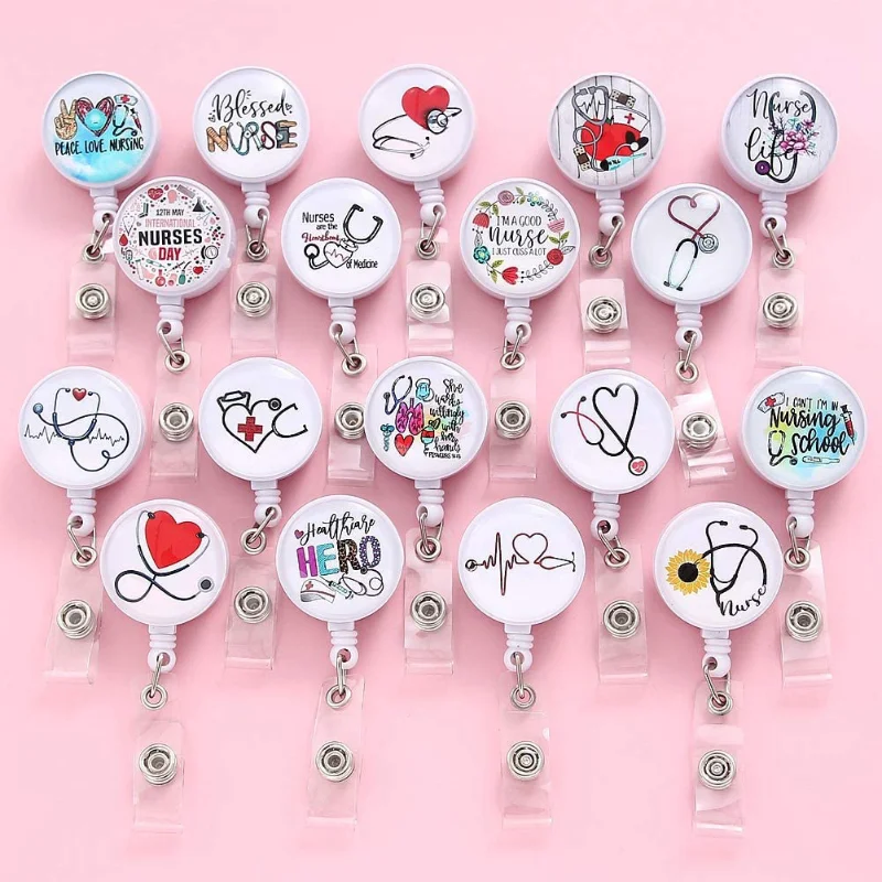 Staff Employee's Card Clip Retractable ID Name Badge Reel for Doctors ...