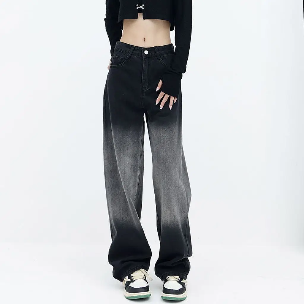 New-Gradient-Color-Jeans-Women-Ins-Trendy-All-Match-High-Waist-Loose ...