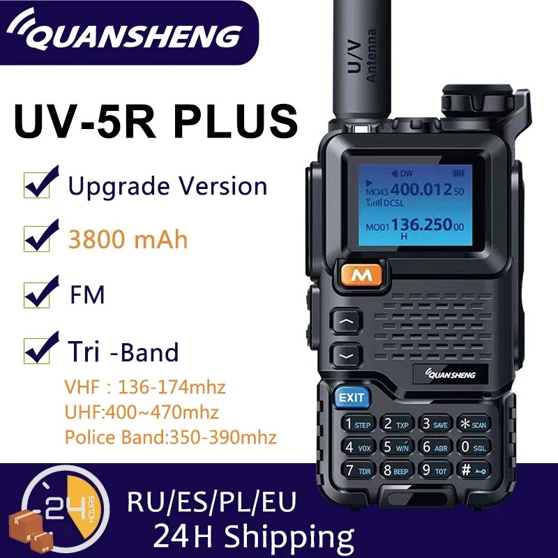 Quansheng-UV-5R-PLUS-Walkie-Talkie-5W-Air-Band-Radio-Charge-UHF-VHF ...