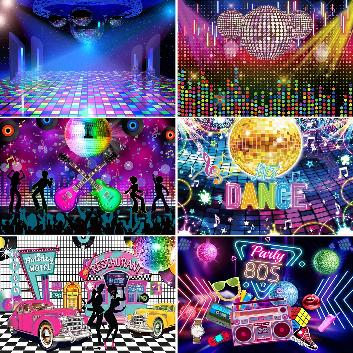 Shiny-Disco-Party-Backdrop-Vintage-Ball-Blue-Stage-Night-Club-Neon ...