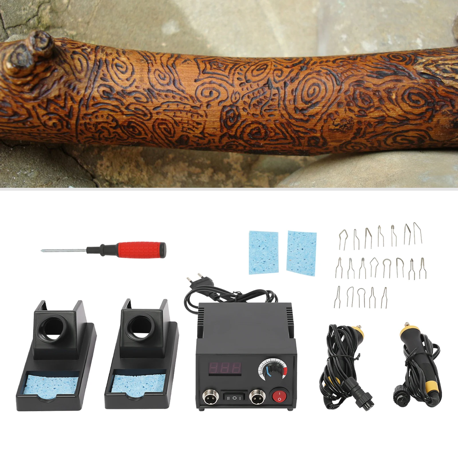 60W Wood Burning Kit Professional Pyrography Pen Wood Combustion ...