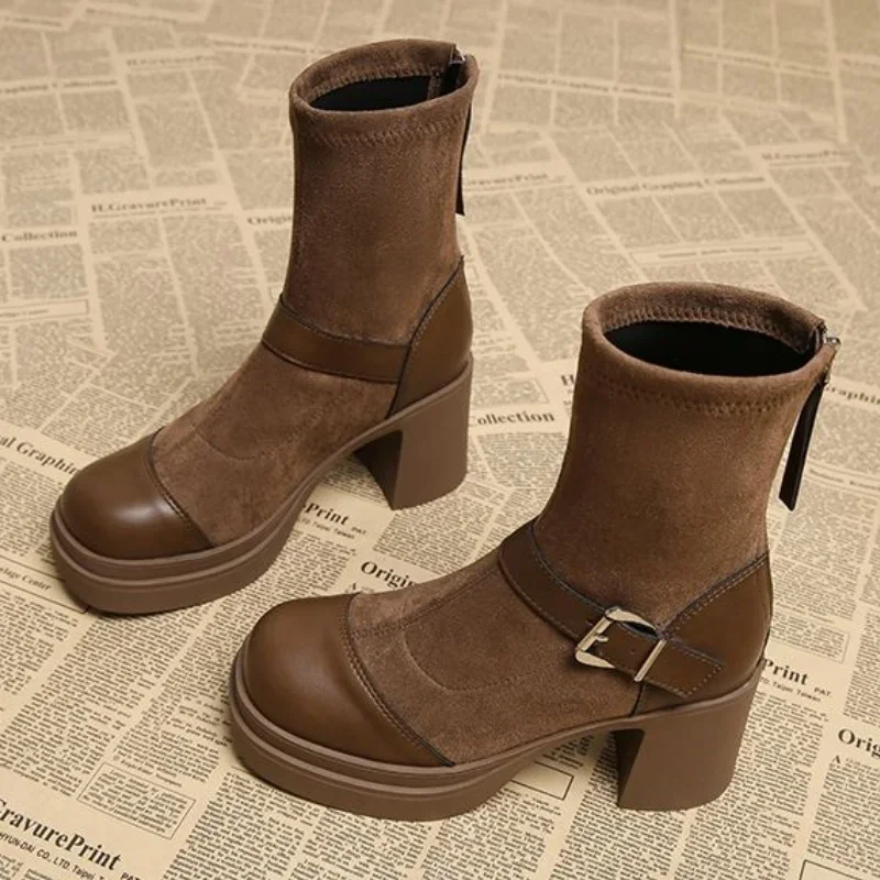 Winter-High-Heels-Platform-Women-Suede-Ankle-Boots-2025-Trend-New ...