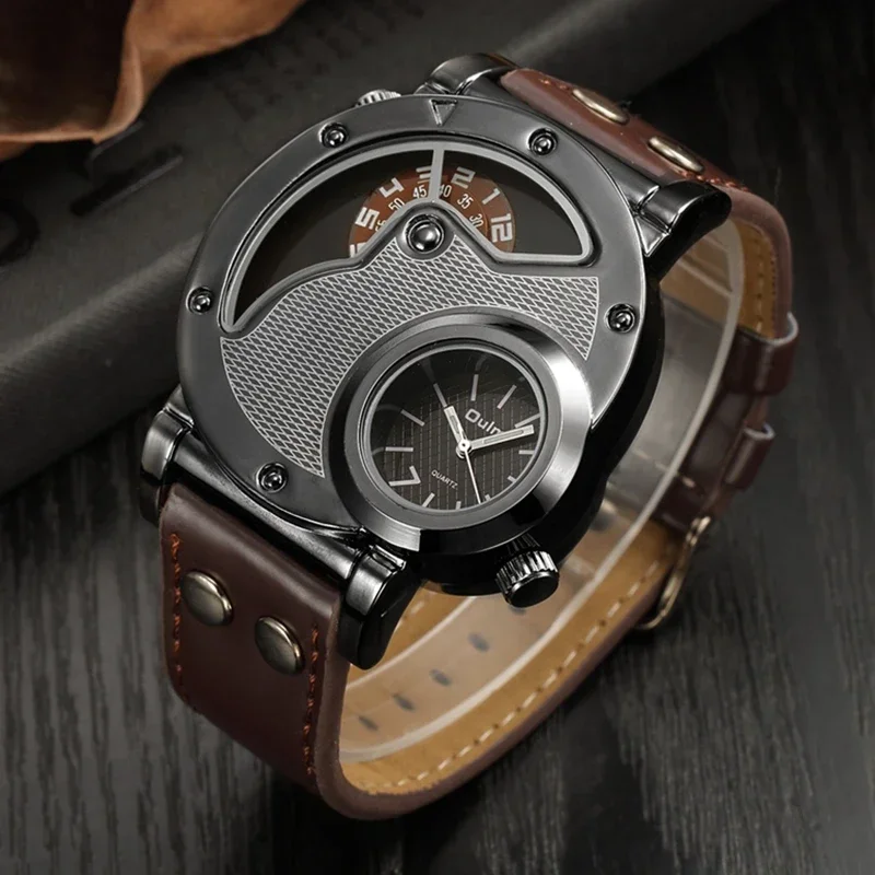 Oulm-Designer-Brand-Luxury-Watches-for-Men-Dual-Time-Quartz-Watch ...