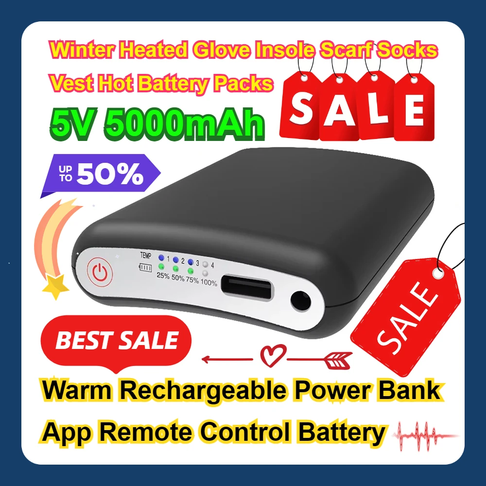 Winter Heated Glove Insole Scarf Socks Vest Hot Battery Packs Warm ...