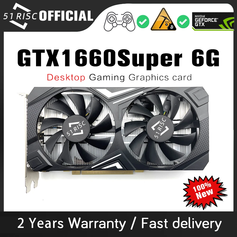Sheli 51risc gtx1660super 6gb 1660ti 6gb placa de vídeo de jogos gtx1660 6gb placas gráficas gpu ...