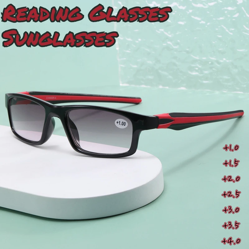Outdoor Sport Square Frame Reading Sun Glasses For Men Dioptric Reader ...