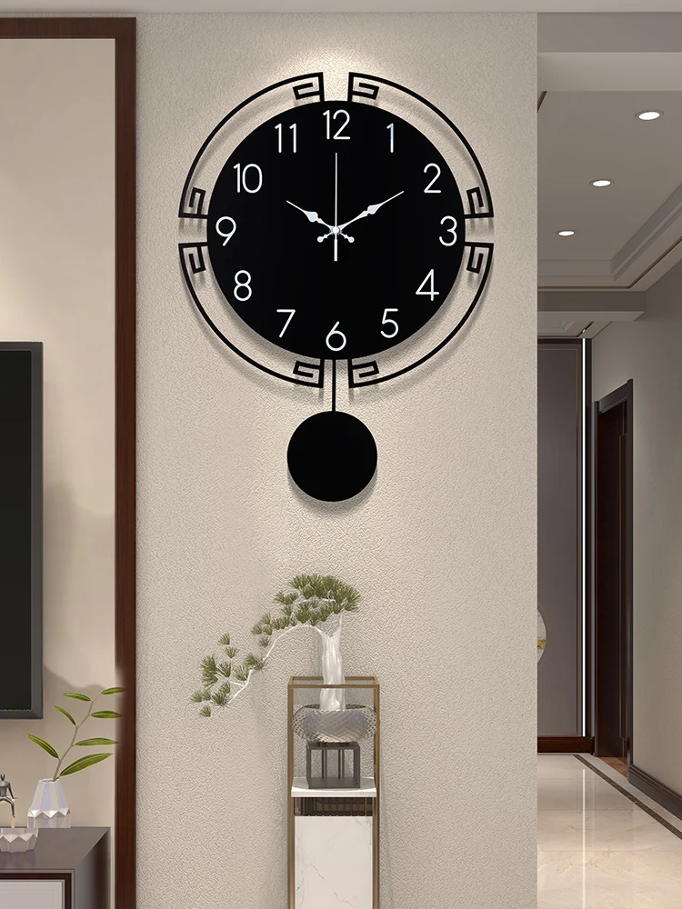 Creative-Swingable-Silent-Wall-Clock-Metal-Modern-Living-Room-Hanging ...