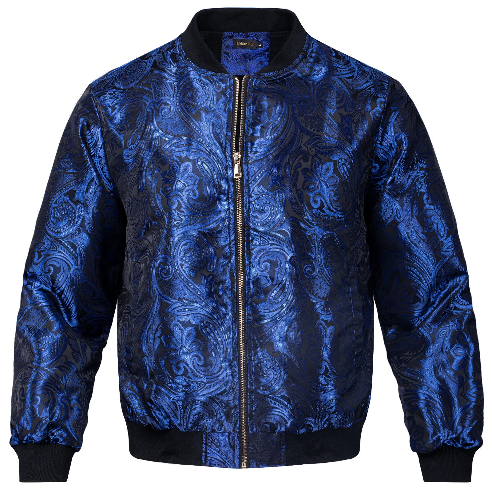 Chaqueta-azul-marino-para-hombre-abrigo-Jacquard-con-cremallera-ropa-de ...