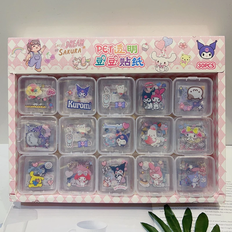 30pcs-Box-Sanrio-Sticker-Hello-Kitty-Kuromi-My-Melody-Tape-Kids-Kawaii ...