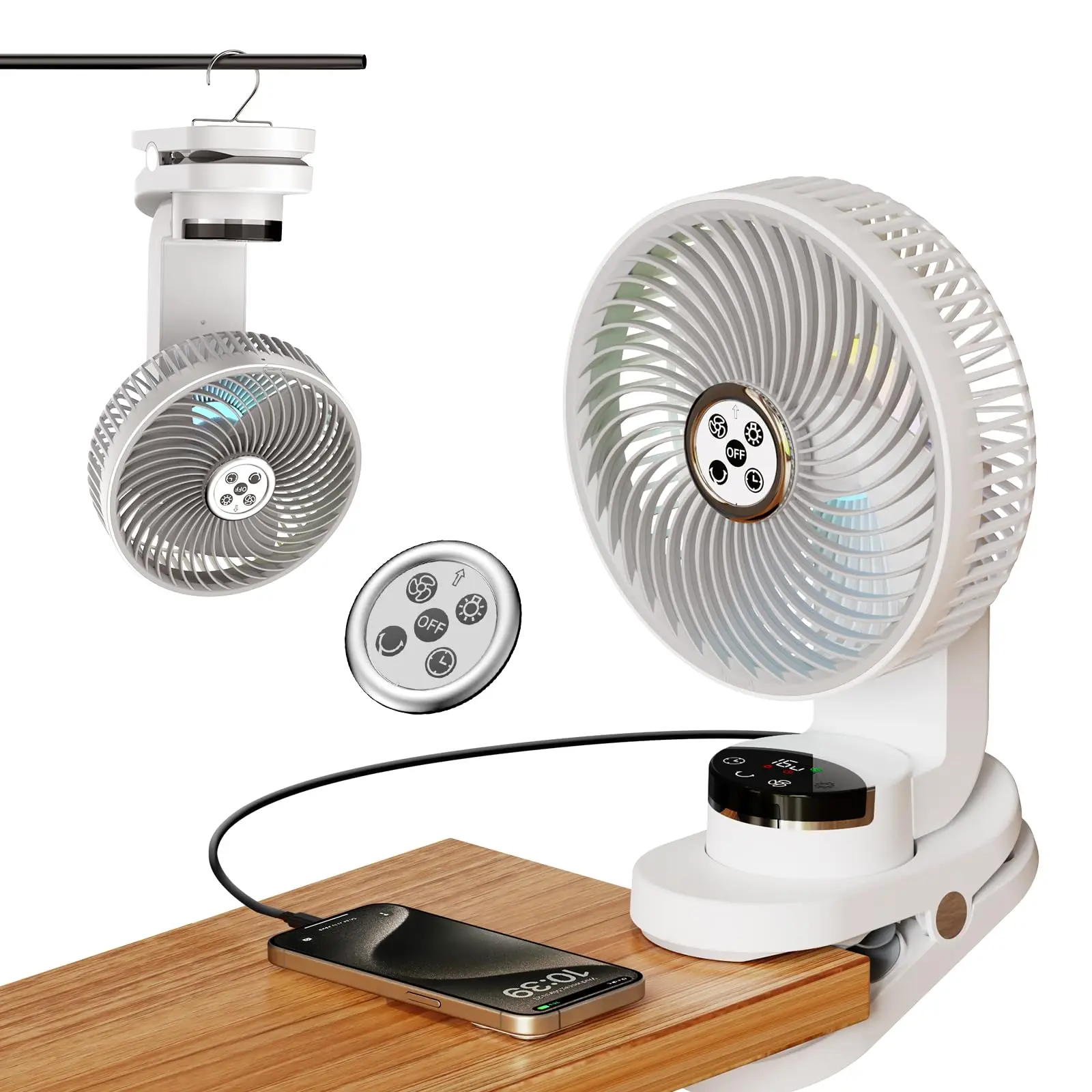 Rechargeable-Electric-fan-10000mAh-Clip-Fan-8-Air-circulators-With ...