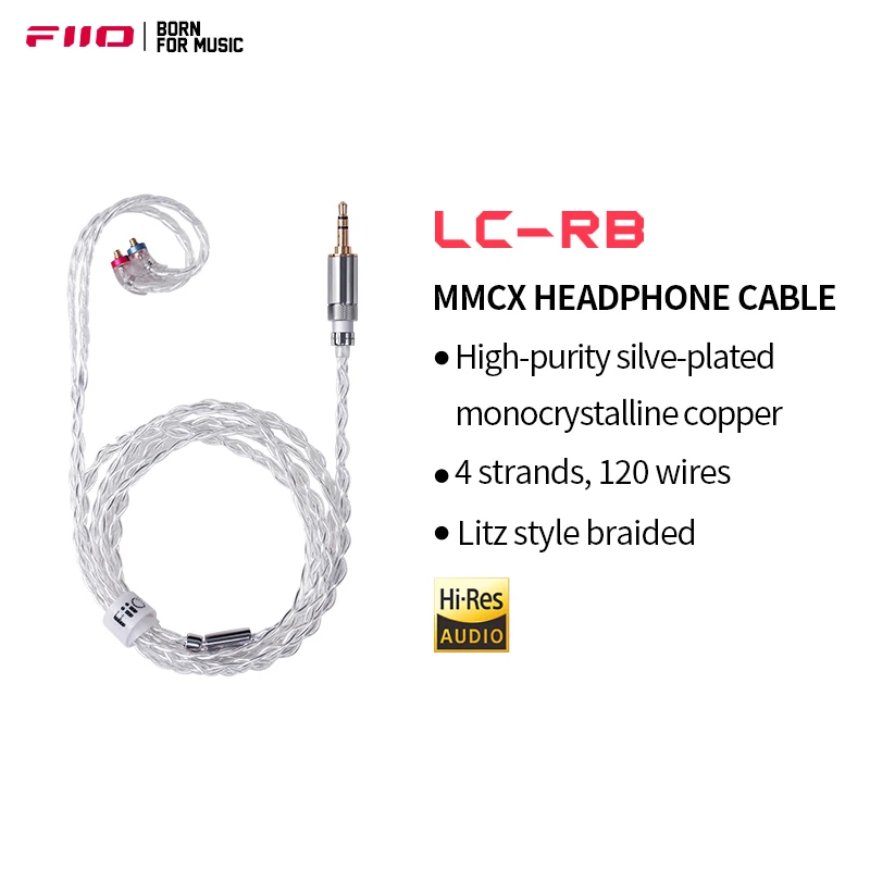 FiiO-cable-de-cobre-Chapado-en-plata-de-alta-pureza-LC-RB-conector ...