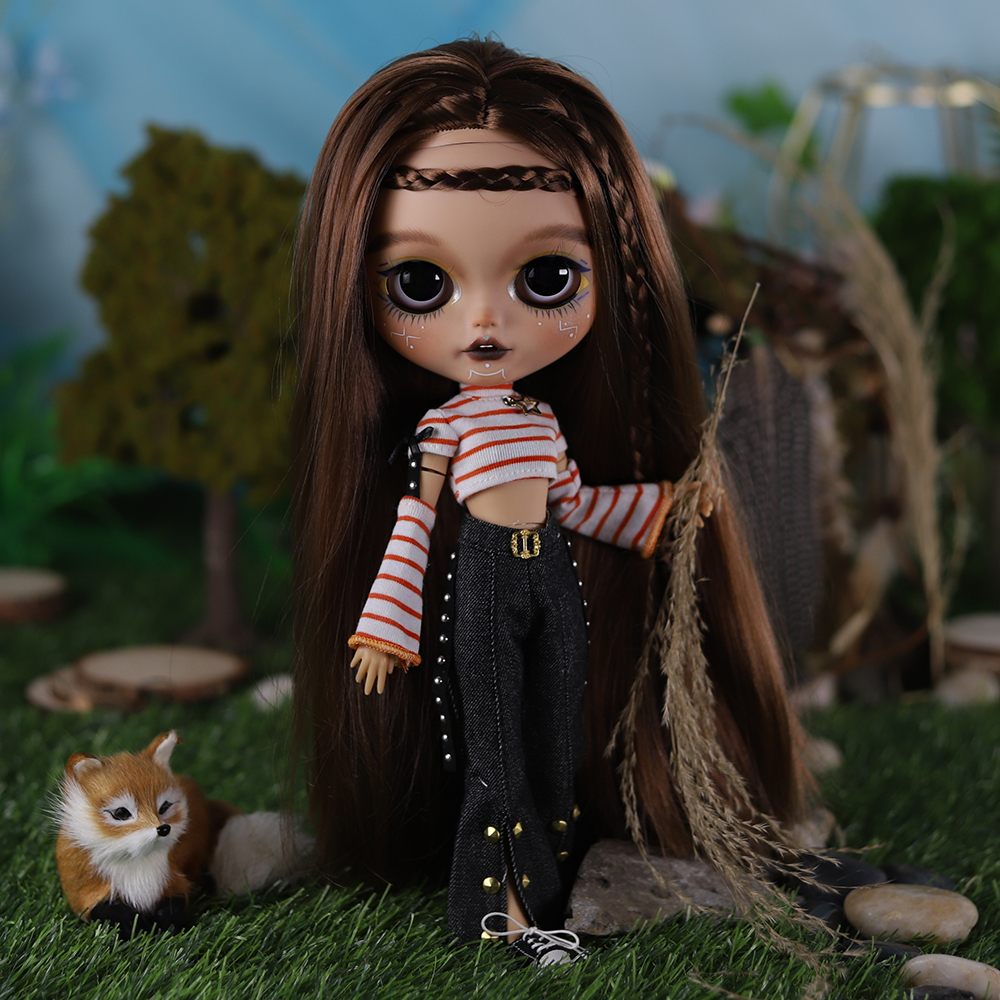 Dallas – Premium Custom Neo Blythe Doll with Brown Hair, Tan Skin ...