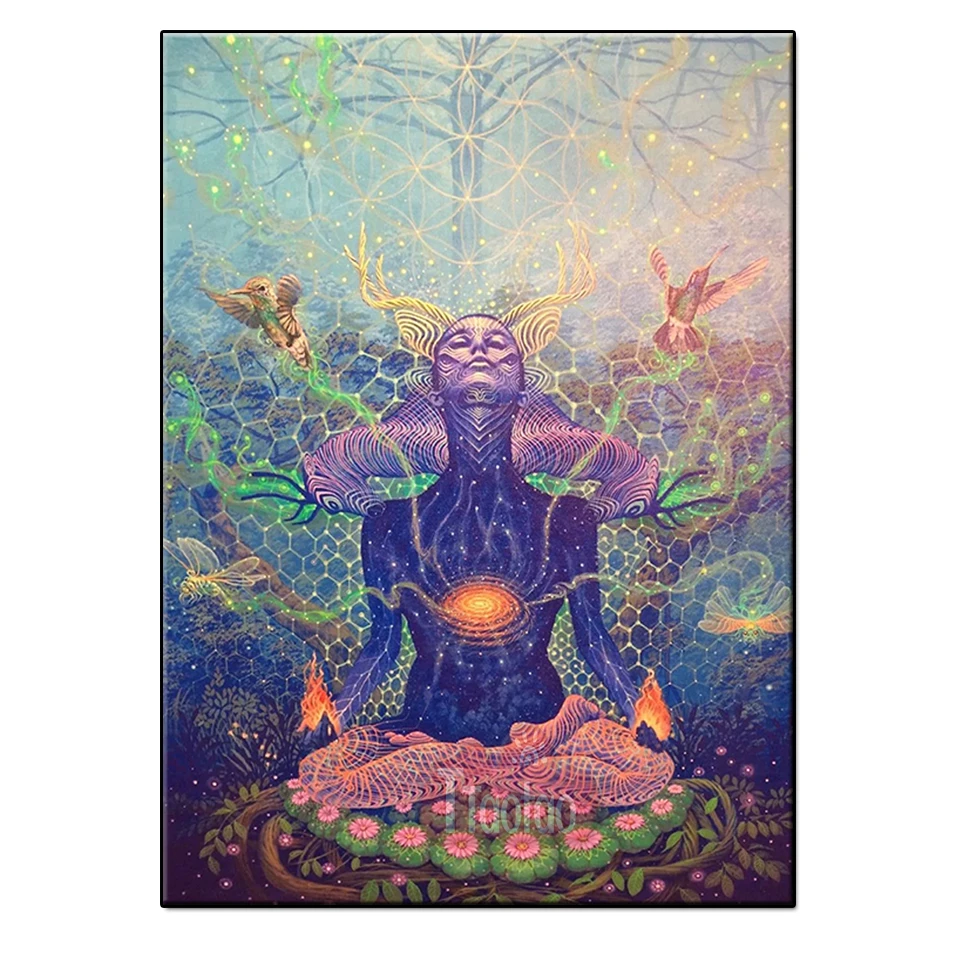 Abstract Psychedelic Mandala Meditation Fantastic Beasts 5D Diamond ...