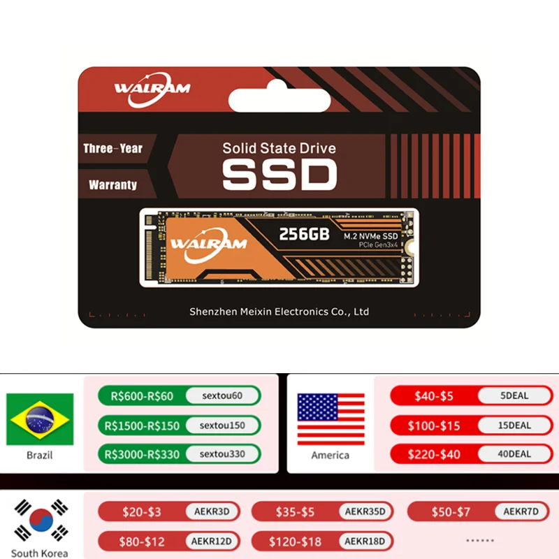 Walram M.2 Sata3 Ssd 120gb 128gb 240gb 256gb 512gb 1tb Hdd M2 Ngff M.2 ...