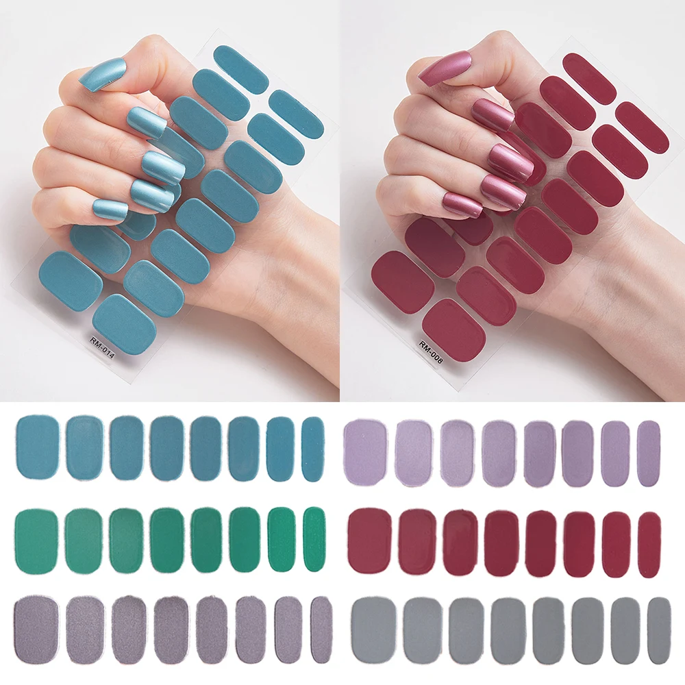 Nail-Sticker-Full-Cover-Metal-Matte-Foil-Nail-Decal-DIY-Manicure-Solid ...