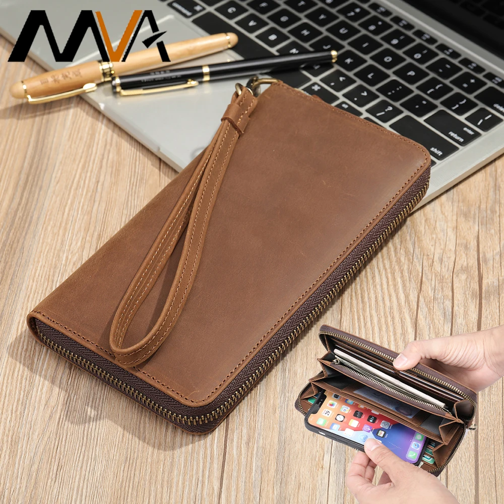 MVA-Genuine-Leather-Wallet-For-Men-Vintage-Long-Bifold-Man-Wallets ...