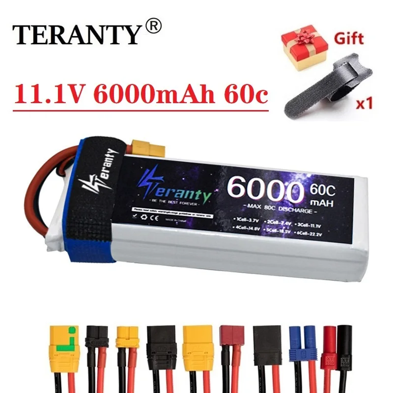 3s 6000mAh 11.1V 60C LiPo Battery For RC Helicopter Aircraft Quadcopter Cars Airplane 11.1V 3S ...