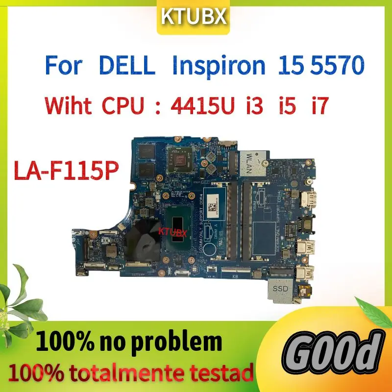 LA-F115P .For DELL Inspiron 5570 5770 Laptop Motherboard.With I3 I5 I7 CPU. Radeon 530/R7 M460 ...