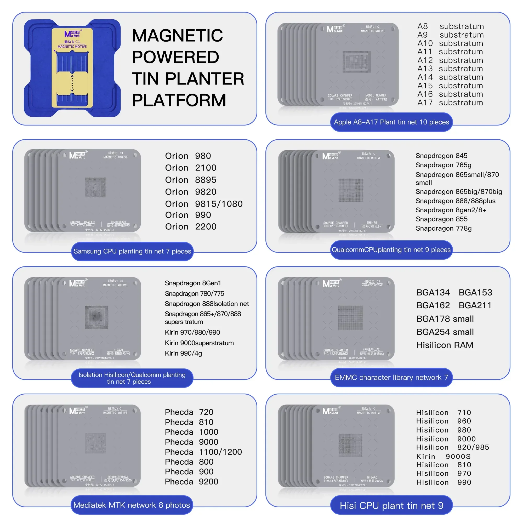 MAant-Magnet-MOTIVE-CPU-Fixture-For-iPhone-A8-A17-Qualcomm-Mediatek-EMMC-HiSilicon-Samsung-CPU ...