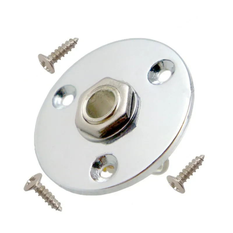 10Pcs Chrome Round Circular Jack Plate 1/4" Guitar Pickup output Input ...