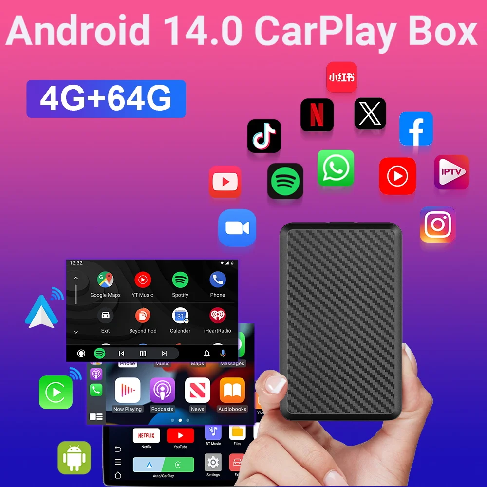 Android14 3In1 Wired To Wireless Carplay&Android Auto MINI Box ...