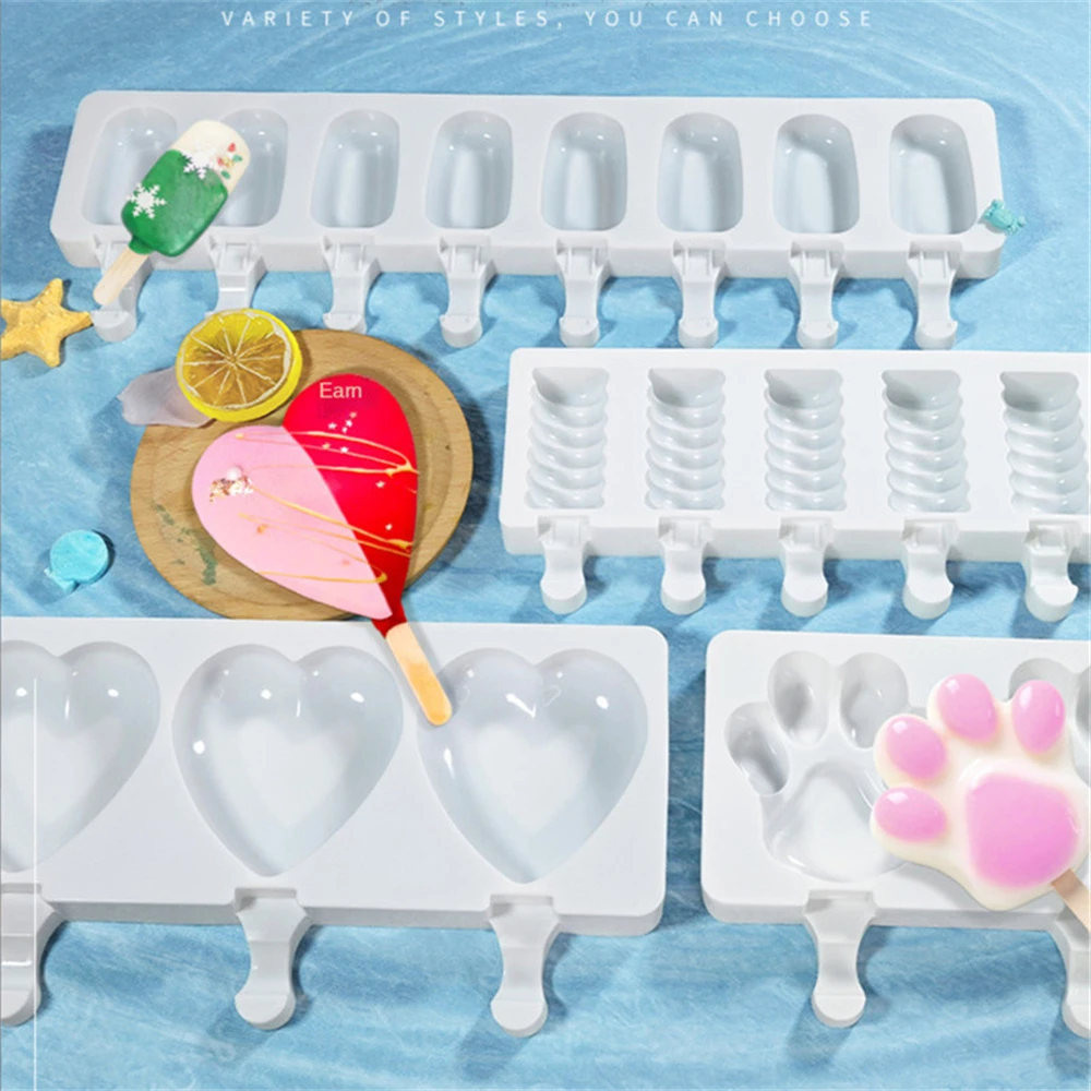 4 Hole Silicone Ice Cream Mold Round Pentagram Donut Christmas Tree ...