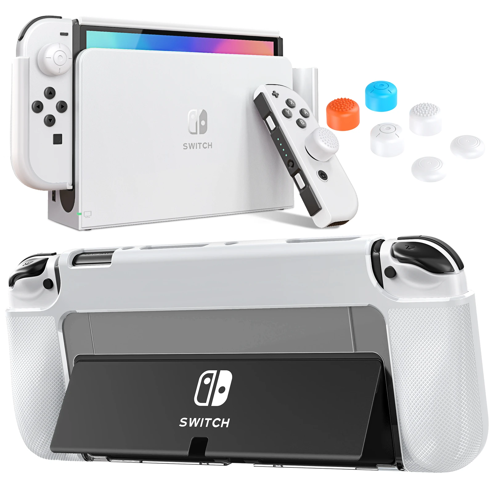 Heystop Dockable Case For Switch Oled Model, Tpu & Pc Protective Case ...